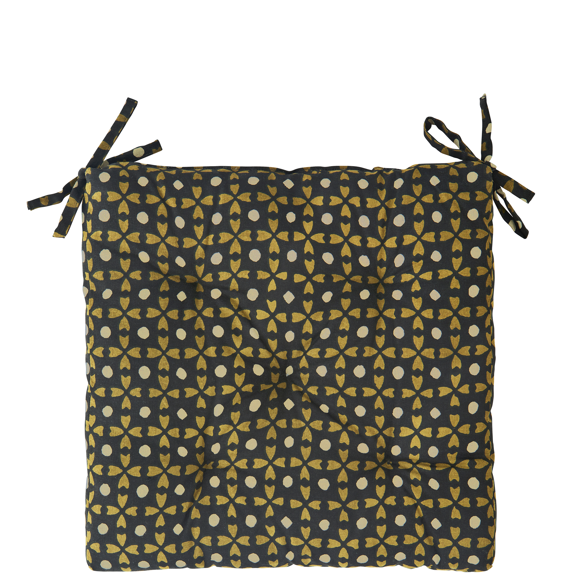 Printed cotton chair pad
